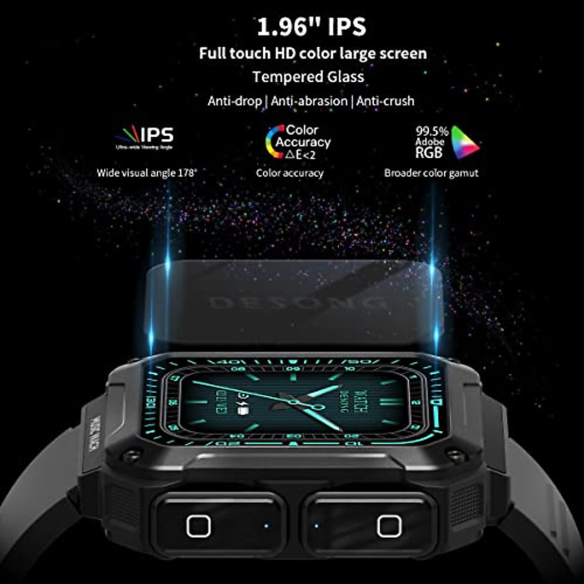 Desong Smart Watch with Earbuds,Watch Buds Smartwatch,3 in 1 Smart Watch Buit-in 4GB Memory,1.96" Smartwatches(Call Receive/Dial),Waterproof,Recording,Sleep Monitor,Fitness Tracker for iOS Android