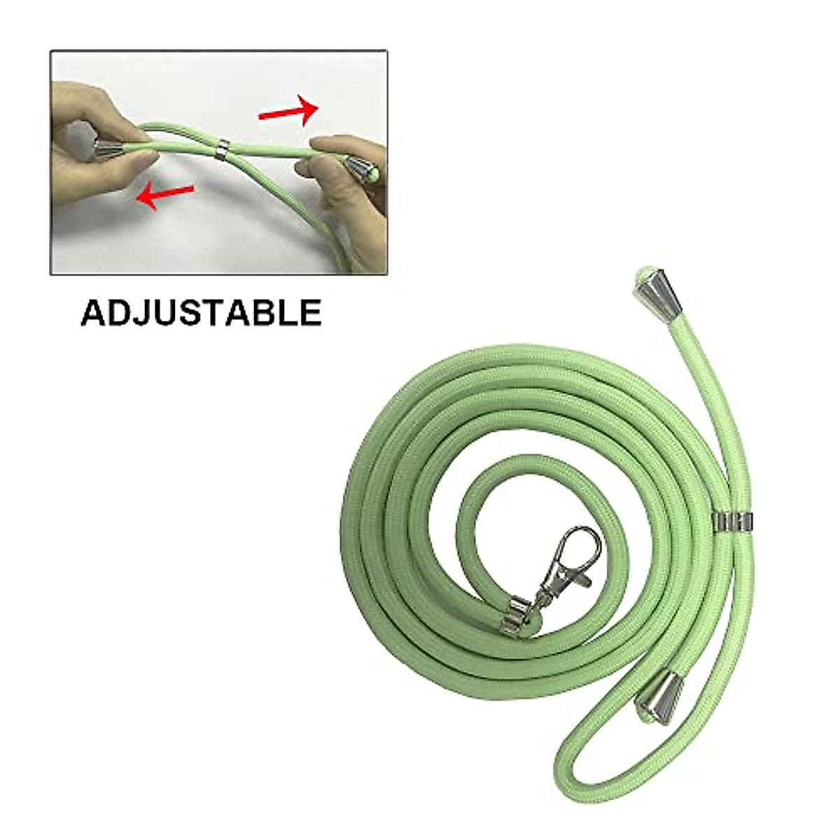 Universal Cell Phone Lanyard, Adjustable Nylon Neck Strap with Connector, Crossbody Phone Lanyard Compatible with Full Coverage Phone Case (Green)