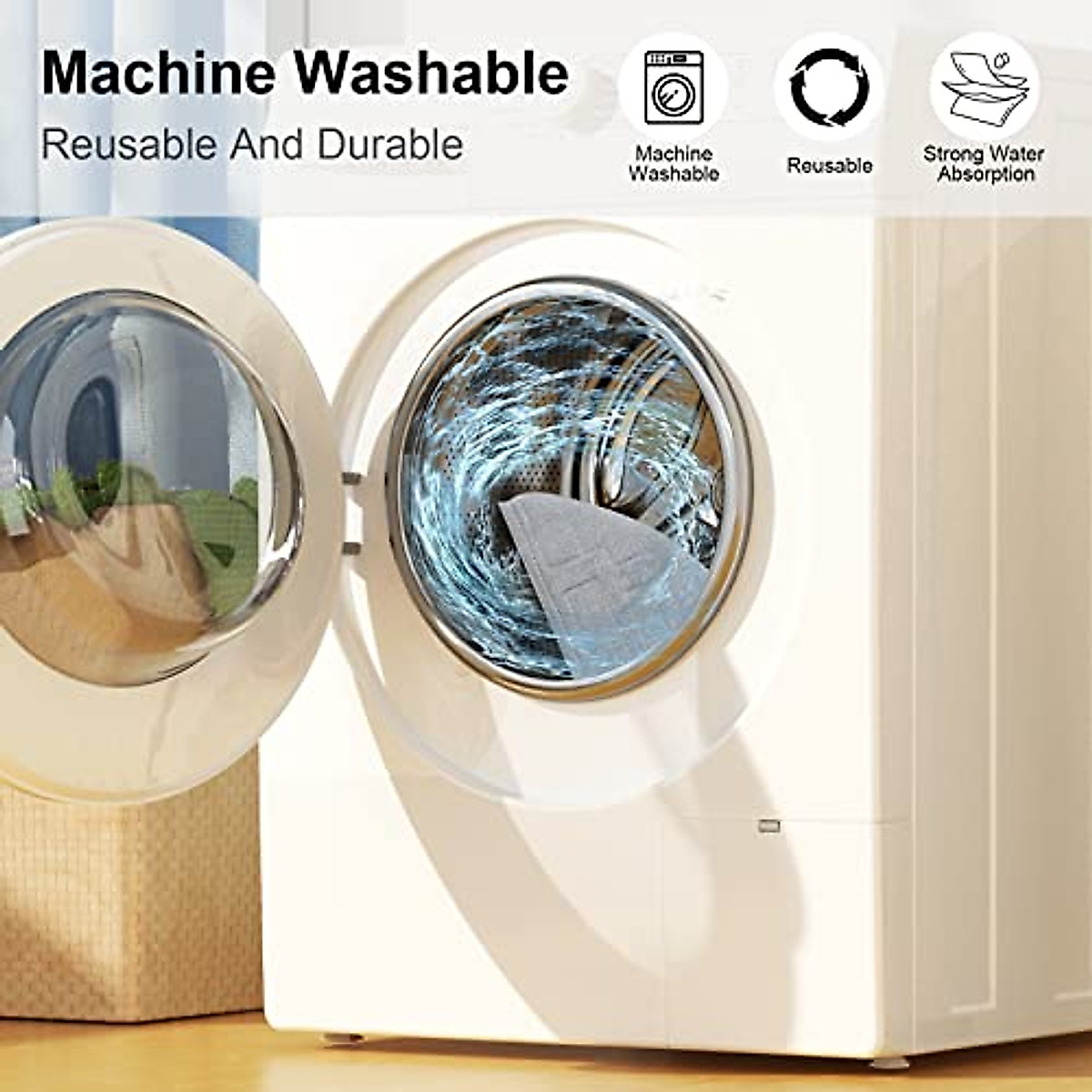 Fixbetter 5 Pcs Mop Pads for Roborock S8 Pro Ultra Robot Vacuum, Washable Reusable Mopping Pad Replacement Accessories