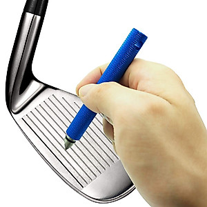Golf Club Groove Sharpener Sharpening Tool Re-Grooving Cleaning Tool and Cleaner for Wedges & Irons (Blue)