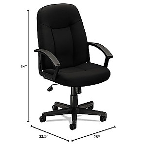 HON VL601VA10 VL601 Series Executive High-Back Swivel/Tilt Chair, Black Fabric & Frame