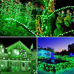 Solar Christmas Lights, 72ft 200 LED Solar String Lights with 8 Modes, Waterproof Outdoor Christmas String Lights for Patio, Garden, Party, Fence, Tree, Holiday, Wedding Christmas Decorations (Green)