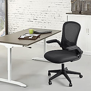 VICTONE Office Chair Ergonomic Desk Chair Computer Task Mesh Chair High Back Swivel Rolling Chair with Lumbar Support and Flip-up Armrest, Black