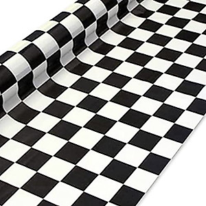Checkered Table Roll (black & white) Party Accessory (1 count) (1/Pkg)