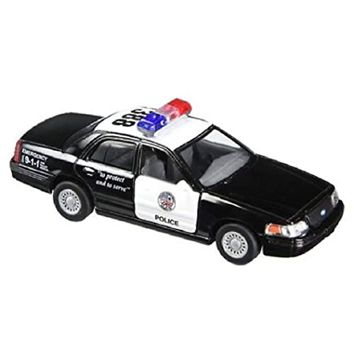 🚓 KiNSMART Ford Crown Victoria 5" 1:42 Scale Police Interceptor Car w/ Pullback Action 👮