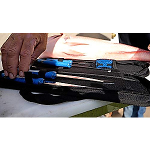 Cuda 6-Piece Fish Fillet Knife Set with Knife Sharpener (18133),Blue