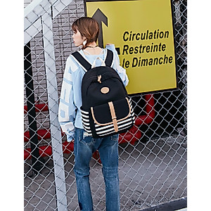 Geek-M Backpack set Canvas School Bag Teens Boys/Girls Book Bag Middle School Backpack