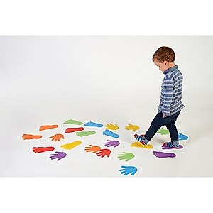 edxeducation-63525 Hand and Foot Mark Set - Includes 2 Large Die for Gameplay - Create Obstacle Courses - Tool for Gross Motor Skills, Occupational Therapy