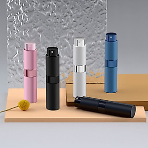 KOIBITO 8ml/5PCS Portable Mini Perfume Atomizer Bottles, Empty Refillable Mini Size Cologne Spray Bottle, Pocket Travel Perfume Sample Bottles