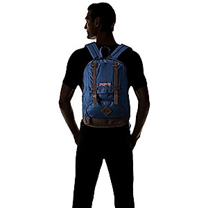 JanSport Cortlandt Laptop Backpack, Navy, 15” Laptop Sleeve-Synthetic Leather Shoulder Computer Bag with Large Compartment, Padded Straps-Book Rucksack for Men, Women