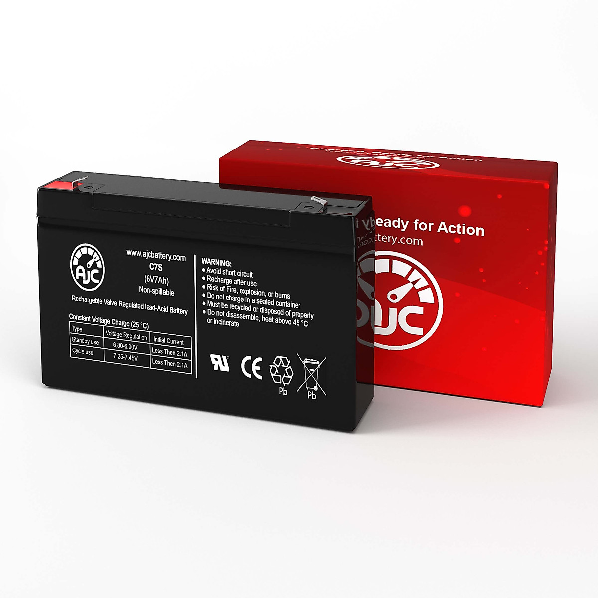 AJC Battery Compatible with APC BackUPS 450 PowerStack PS450I 6V 7Ah UPS Battery