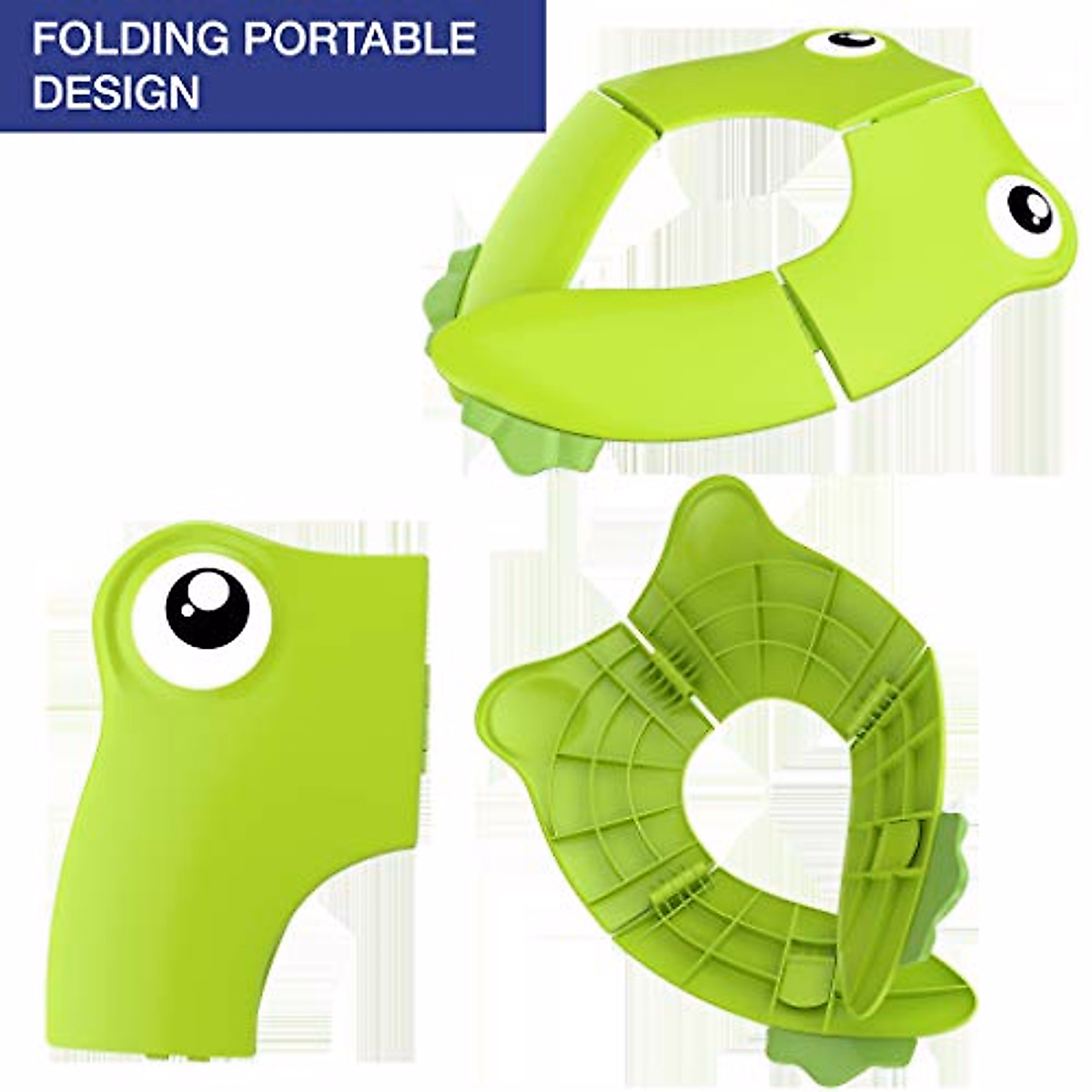 Portable Folding Large Non Slip Silionce Pads Potty Training Seat for Kids Boys & Girls, Foldable Toddlers Toilet Seat, Recyclable Potty Seat Cover for Travel