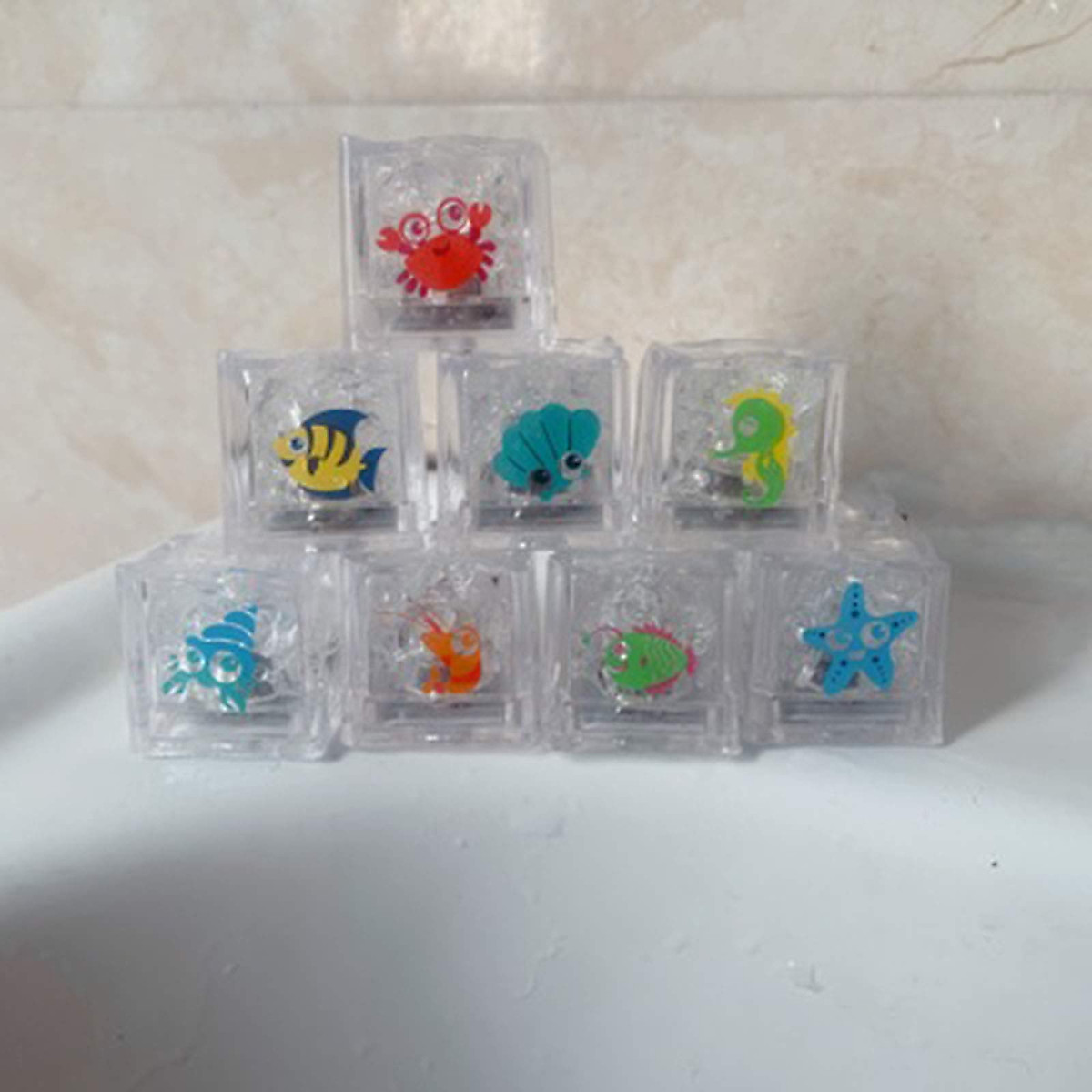 ZHIHUI 8PCS Kids Baby Time Shower Bathtub LED Light Up Toys Colorful Changing Waterproof Underwater Lights Bath Toy