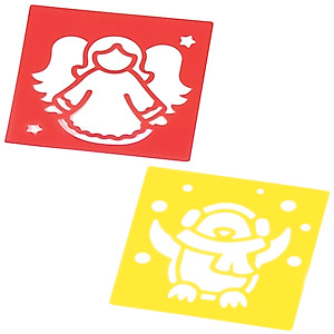 Baker Ross EF298 Christmas Stencils Set of 6 - Festive Painting Crafts for Kids Personalization Art Activities