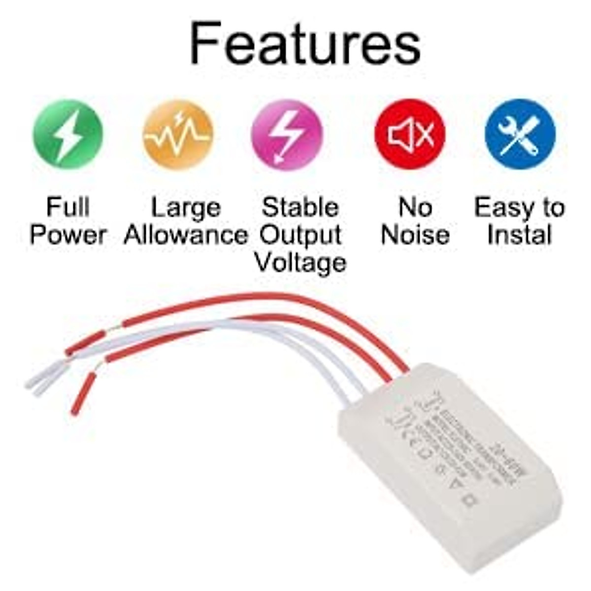 Electronic Transformer 220V to AC 12V Buck Transformer Voltage Converter 20-60W Smart power Driver Full Power