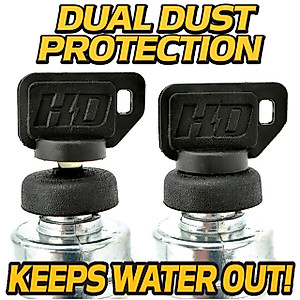 HD Switch Starter Ignition Switch fits Exmark 109-4736 Toro 104-2541 103-0206 88-9830 Wheel Horse Lawn Mower Dual Dust Protection System w/ 2 Keys & Free Carabiner