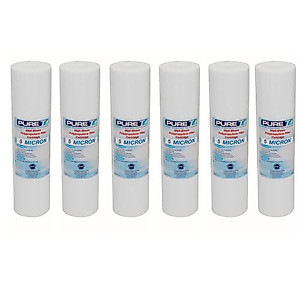 PureT GCB0987005 9.75x2.5" Water Sediment Depth Filter - NSF Certified - Spun Poly Filter Removes Sediment and Other Organic Debris (5 u Micron Rated) (6 Pack)