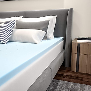 EMMA + OLIVER 2 Inch Gel Infused Memory Foam Mattress Topper, CertiPUR-US Certified Foam, King Size