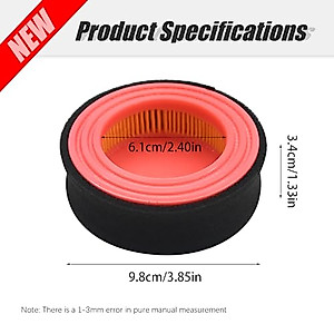 Anxingo 951-14628 Air Filter Replacement For Troy-Bilt 5T65RU 1T65DT 1T65TU 140cc Engine, 751-14628 Air Filter Replacement For RM105 RM110 RM130 11A-02SB700 (Air filter + Spark plug)