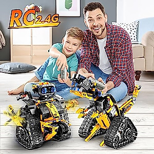 INSOON Robot Toys for Kids Building Set, 520 PCS App & Remote Control Robotics Kit 5-in-1 RC Wall Robot/Engineer Robot/Dinosaur Building STEM Toys Gift for Kids 6 7 8 9 10 11 12+ Years Old Boys Girls