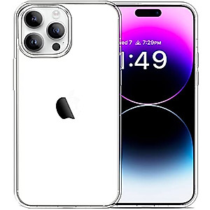 JJGoo Compatible with iPhone 14 Pro Case, Clear Soft Shockproof Protective Slim Thin Bumper Cover Transparent Phone Case
