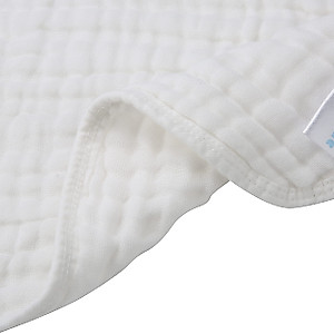 CottCare Baby Muslin Washcloths,Natural Purified Muslin Cotton Baby Wipes 6 Layer Absorbent Soft Newborn Baby Face Towel for Sensitive Skin,Baby Registry as Shower 5 Pack 10x10 inches