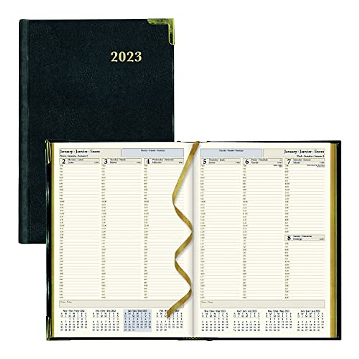 Brownline 2023 Executive Weekly Planner, Appointment Book, 12 Months, January to December, Sewn Binding, 10.75" x 7.75", Assorted Colors, Trilingual (CBE512.ASX-23)