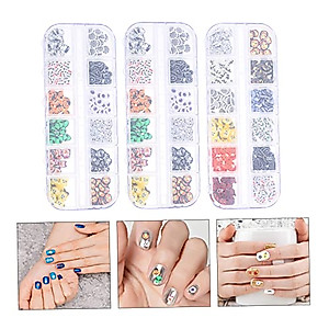 FRCOLOR 9 Boxes Nail Art Accessories Nail Decals for Nail Art Glitter Nail Polish Set Glitter Set Nail Glitter Nail Art Sequins Sparkle Nail Art Soft Pottery Polymer Clay Nail Sequins