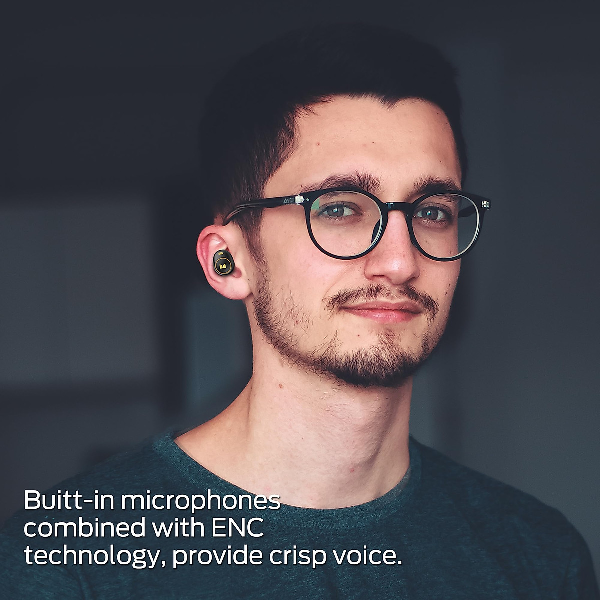 Monster Wireless Earbuds, Achieve 300 AirLinks Bluetooth Headphones Touch Control with Charging Case, Bluetooth Earbuds, Black