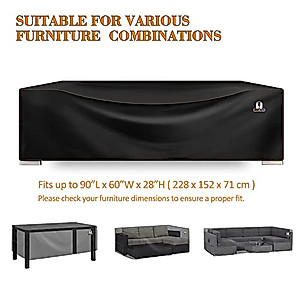 SUPJOYES Patio Furniture Covers Waterproof for Outdoor Table and Chairs, Sectional Sofa Set Cover Rectangular Water Resistant - Fits up to 90"x60"