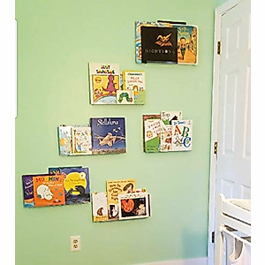 Sooyee 4 Pack 15 Inch Acrylic Invisible Kids Floating Bookshelf for Kids Room,Modern Picture Ledge Display Toy Storage Wall Shelf,Clear (4 Pack)