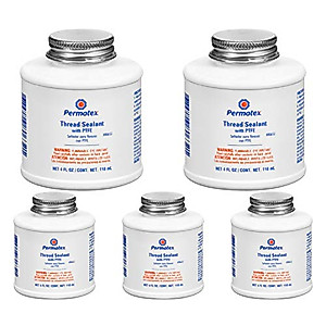 Permatex 80632 Thread Sealant with PTFE, 4 oz. (5 Pack)