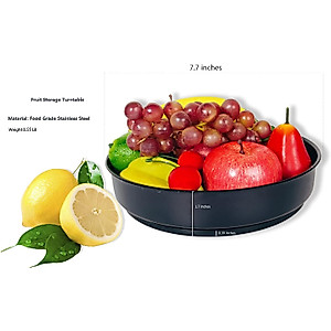 Bwren Lazy Susan Organizer Turntable 360 Degree Rotating Non-Skid Spice Rack Storage Container for Kitchen Cabinet Table Fridge Pantry Seasoning Jar Fruit Snack(Black,7.7 inch) 8 inches BLS002
