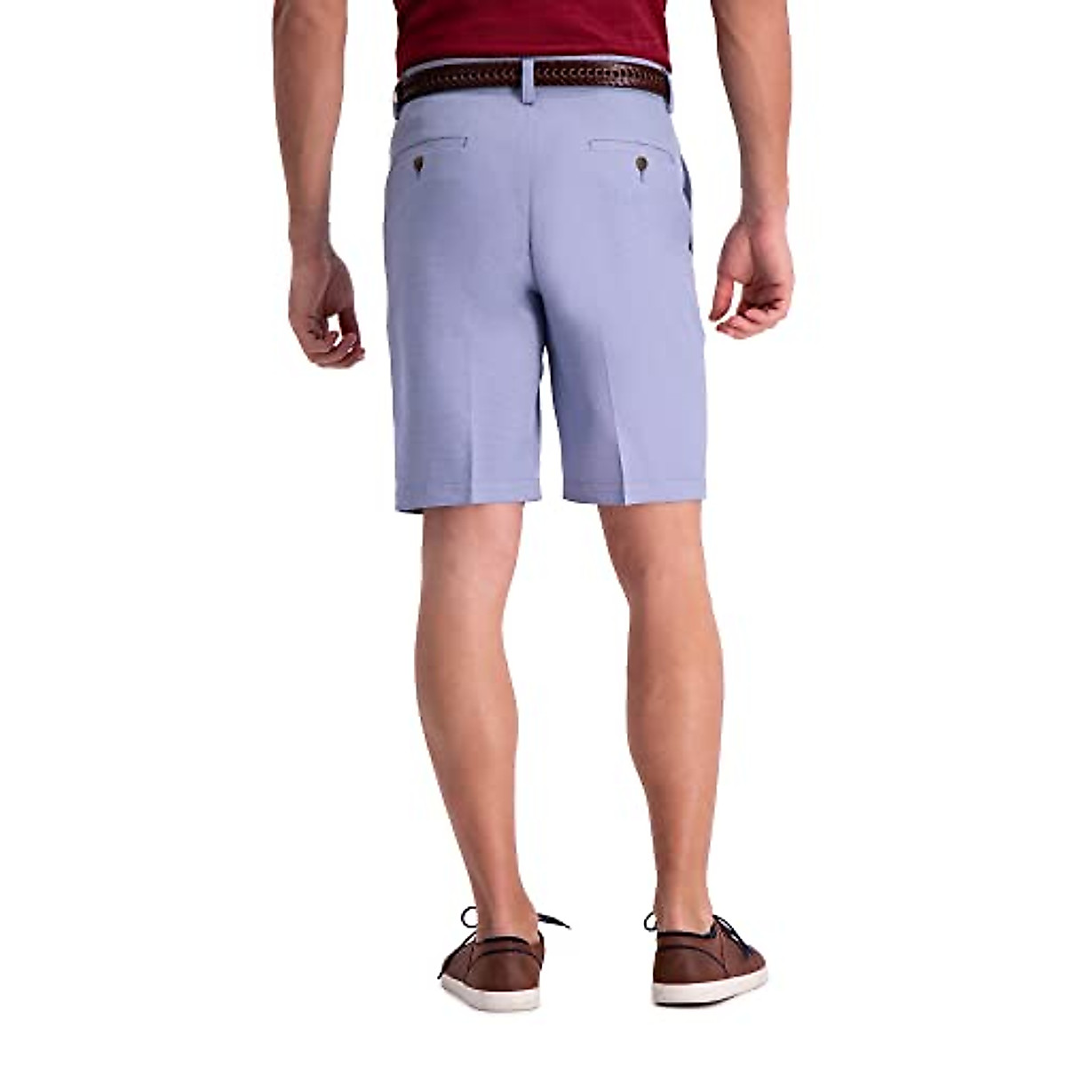 Haggar mens Cool 18 Pro Straight Fit 4-way Stretch Flat Front Expandable Waist With Big & Tall Sizes Casual Shorts, Blue, 38 US