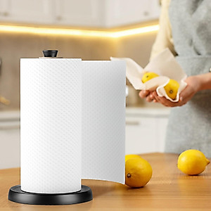 Sunflower Kitchen Paper Towel Holder - Yellow Home Kitchen Decor Accessories - Hegivoc Black Metal Farmhouse Large Towel Stand for Countertops - The Butterfly Lovers