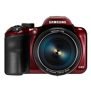 Samsung WB1100F 16.2MP CCD Smart WiFi & NFC Digital Camera with 35x Optical Zoom, 3.0" LCD and 720p HD Video (Red)