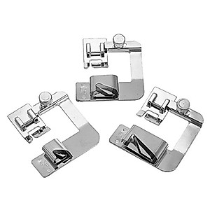YEQIN 3 Piece Rolled Hem Presser Foot Set Wide Hemmer Foot Set Includes 1/2”, 3/4" and 1” Presser Feet Compatible with Singer, Brother, Babylock, Euro-Pro, Janome and More Low Shank Sewing Machine