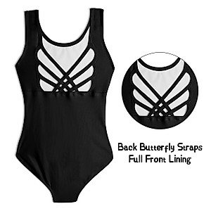 WYHDY Girls’ Ballet Dance Leotard Butterfly Crisscross Straps Sleeveless Tank Leotards(6012-06-L)