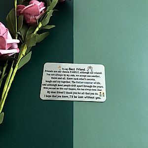 Best Friend Wallet Insert Card Birthday Greeting Cards Friendship appreciation Graduation Farewell Gift Personalized Good Friends Thank You Pocket Card Go to University Christmas Keepsake Teens Unisex