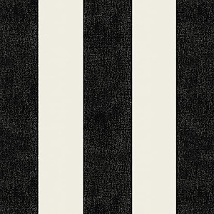 Arden Selections ProFoam Performance Outdoor Seat Cushion 19 x 20, Onyx Black Cabana Stripe