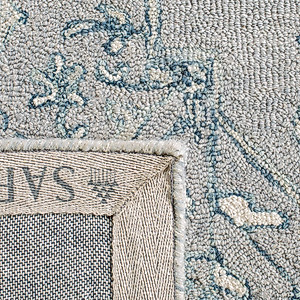 SAFAVIEH Micro-Loop Collection 10' x 14' Light GreyIvory MLP504F Handmade Shabby Chic Premium Wool Living Room Dining Bedroom Area Rug