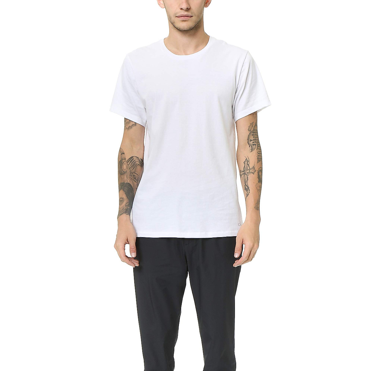 Calvin Klein Men's Cotton Classics Multipack Crew Neck T-Shirts, White (3 Pack), Large