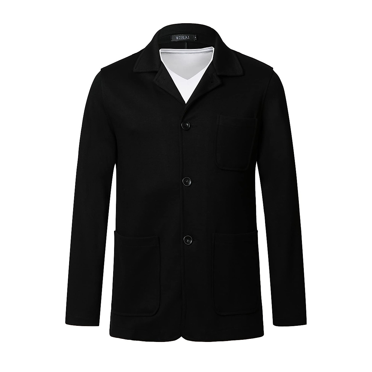 WZIKAI Men's Casual Sport Coat Jacket Regular Fit Lightweight Suit Jacket for Men Black M