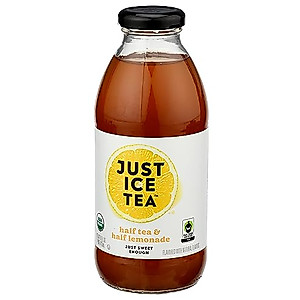 Eat The Change Just Ice Tea Organic Half Tea & Half Lemonade Tea, Kosher, 16 Fluid Ounces (Pack Of 12)