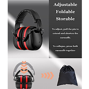 Floriogra Noise Cancelling Headphones For Adults, Shooting Ear Protection Earmuffs With Foldable Soft Headband Ear Protection & Hearing Protection For Workshops, Shooting Gun Range, Power Tools…