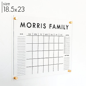 Large Acrylic Calendar, Dry Erase Monthly Acrylic Calendar, Dry Erase Wall Calendar
