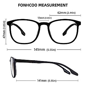 FONHCOO Blue Light Blocking Glasses Anti Blue Ray Computer Gaming Glasses Fashion Square Eyeglasses Frame Men/Women Anti-Glare, Anti-Fatigue,Anti Eyestrain