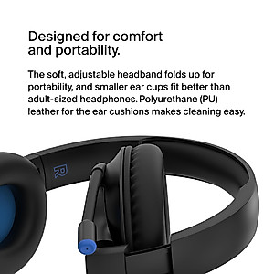 Belkin SoundForm Inspire Wireless Over-Ear Headset for Kids, Online Learning & Travel w/Built-in Microphone, 85dB Safe Volume Limit, 35H Battery - Compatible w/iPhone, iPad, Galaxy & More - Black