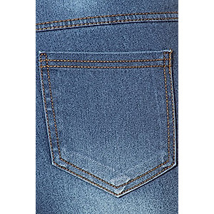 Women's Stretch Pull-On Skinny Ripped Distressed Denim Jeggings Pants 3XL Blue-69