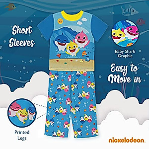 Nickelodeon Boys' Paw Patrol | Baby Shark 2-Piece Loose-fit Pajama Set, Soft & Cute for Kids, Splash 2, 3T